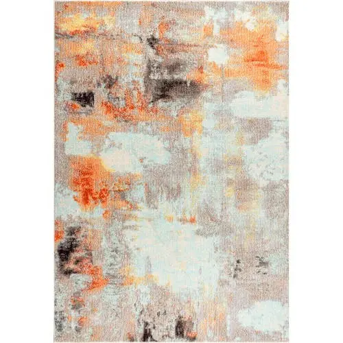 JONATHAN Y Contemporary Pop Modern Abstract Vintage Area Rug - Orange-cream
