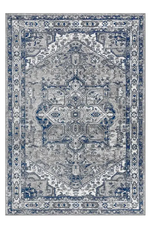 JONATHAN Y Modern Persian Vintage Medallion Area Rug - Light Gray/navy