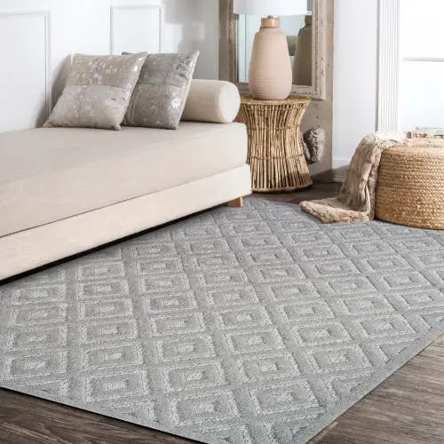 JONATHAN Y Portmany Neutral Diamond Trellis Indoor/outdoor Area Rug