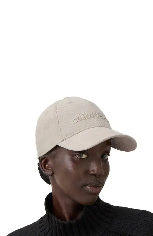 Mulberry Corduroy Baseball Cap - Chalk