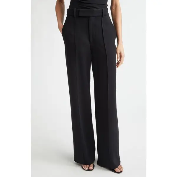 Proenza Schouler Weyes Crepe Straight Leg Pants - Black