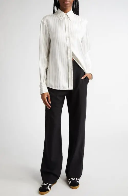 Proenza Schouler Weyes Crepe Straight Leg Pants - Black