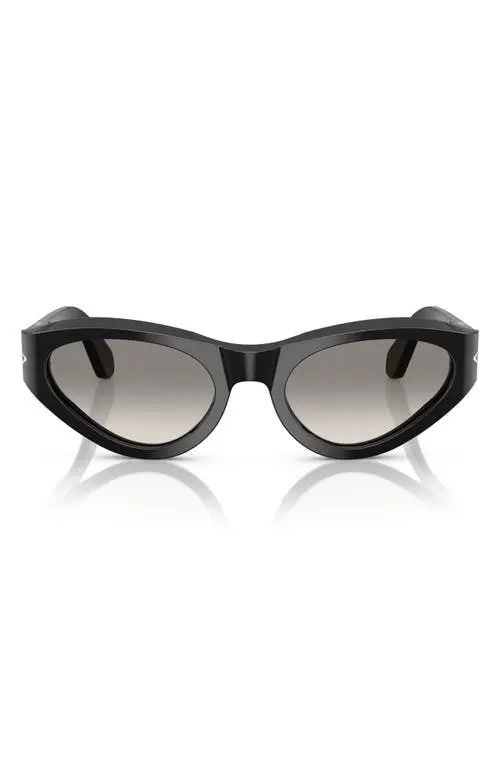Persol 53mm Polarized Butterfly Sunglasses - Black