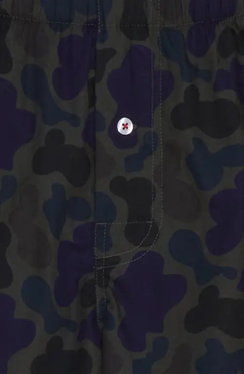 DRUTHERS NYC Organic Cotton Duck Camo Boxer Short - Navy