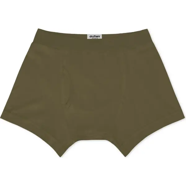 DRUTHERS NYC Organic Cotton Boxer Briefs - Capulet Olive