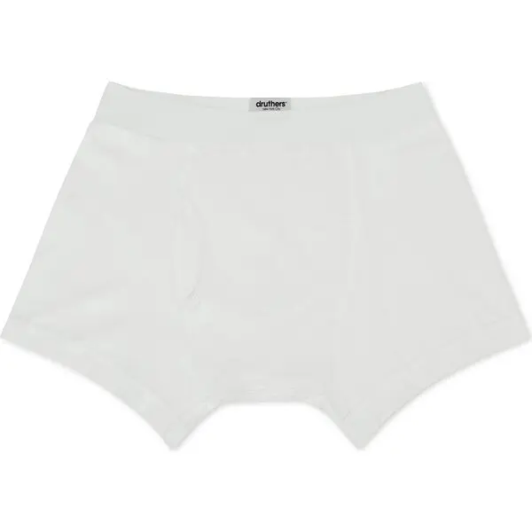 DRUTHERS NYC Organic Cotton Boxer Briefs - White
