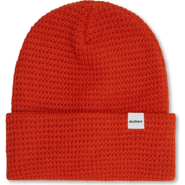 DRUTHERS NYC Merino Wool Ribbed Beanie - Orange