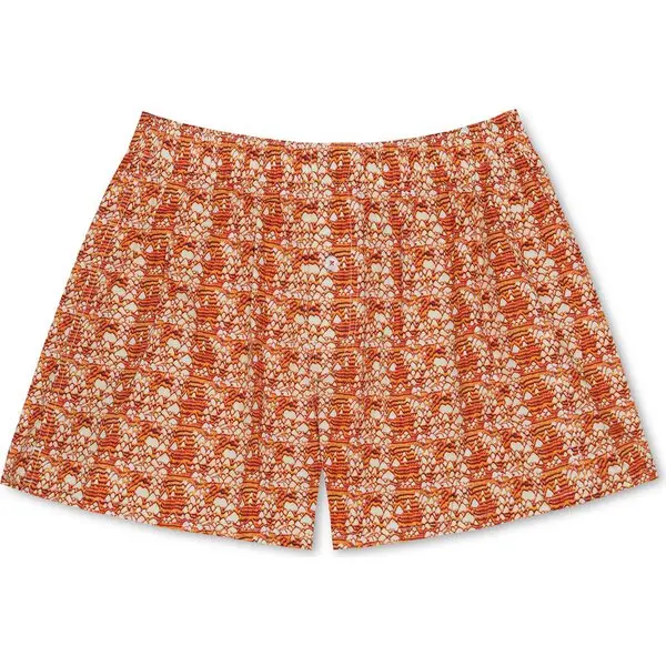 DRUTHERS NYC Organic Cotton Takeshi Matsumi Cone Shell Boxer Short - Orange