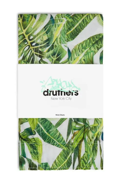 DRUTHERS NYC Organic Cotton House Plants Boxer Short - White