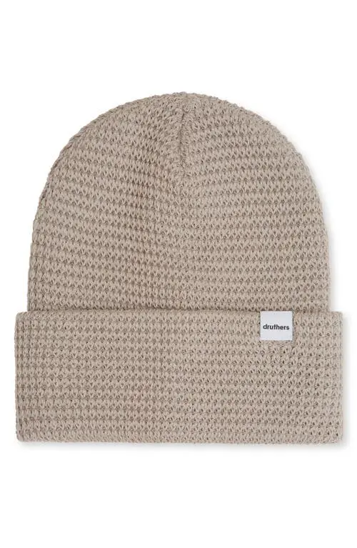 DRUTHERS NYC Organic Cotton Waffle Knit Beanie - Grey