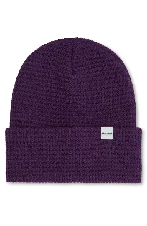DRUTHERS NYC Organic Cotton Waffle Knit Beanie - Royal Purple