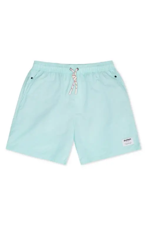 DRUTHERS NYC Italian Recycled Nylon Swim Trunk - Aqua