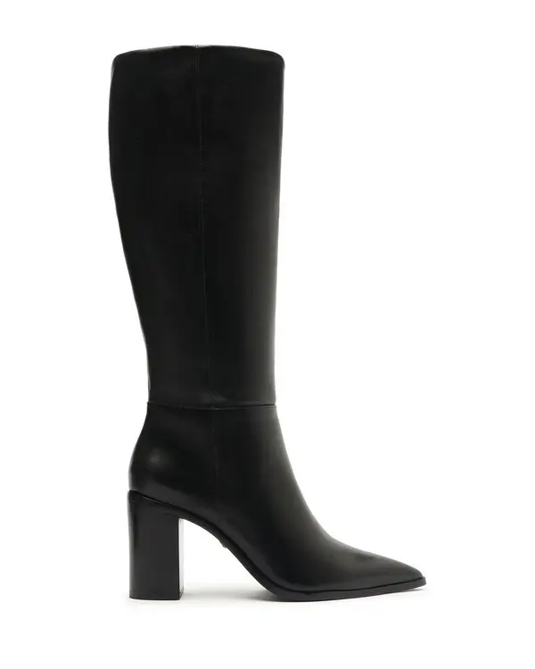 Schutz Mikki Up Block Heel Boots - Black