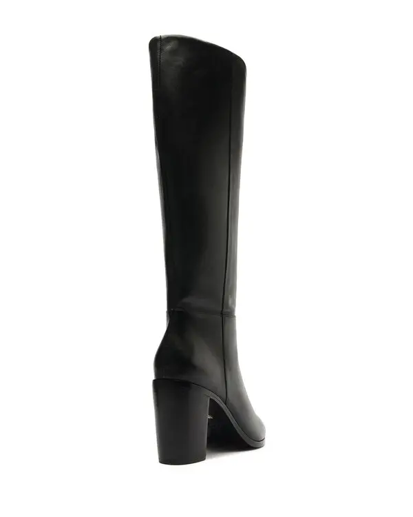 Schutz Mikki Up Block Heel Boots - Black