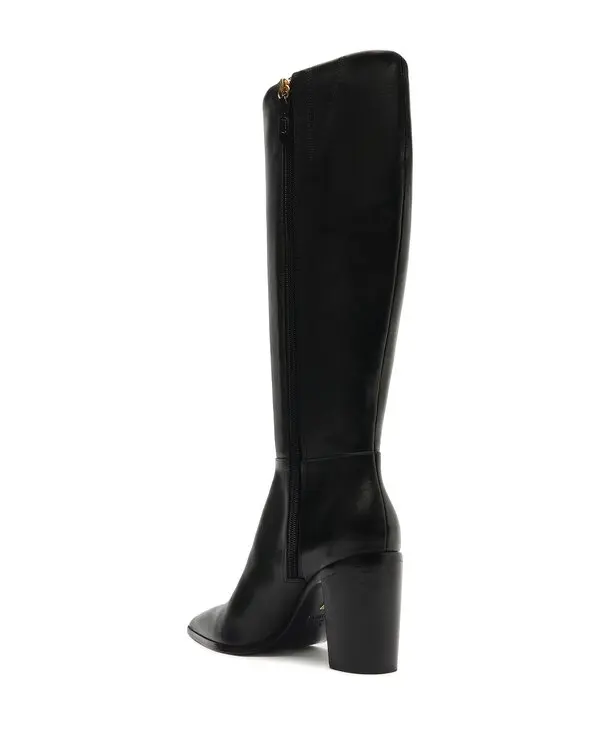 Schutz Mikki Up Block Heel Boots - Black