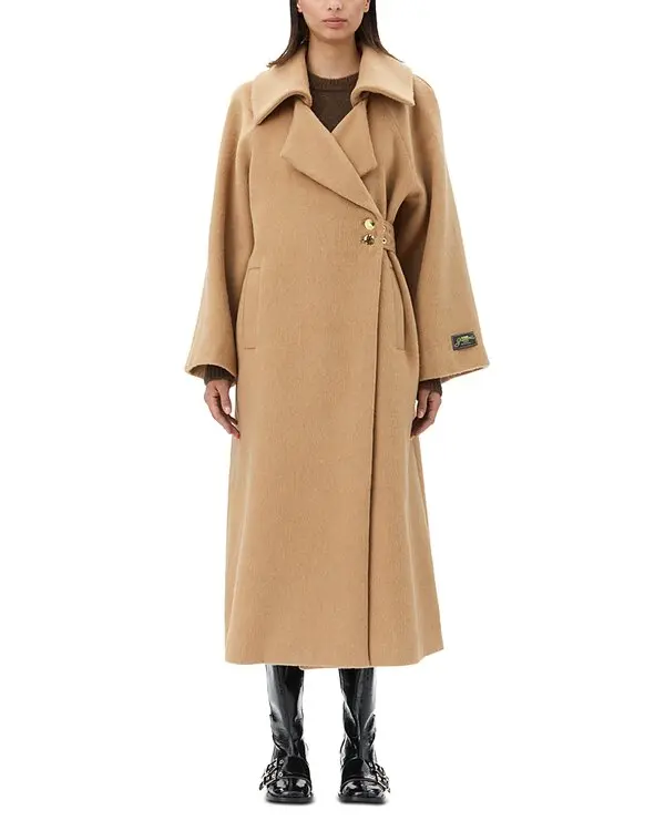 GANNI Wool-blend Long Coat