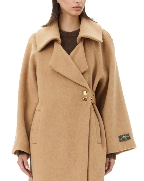 GANNI Wool-blend Long Coat