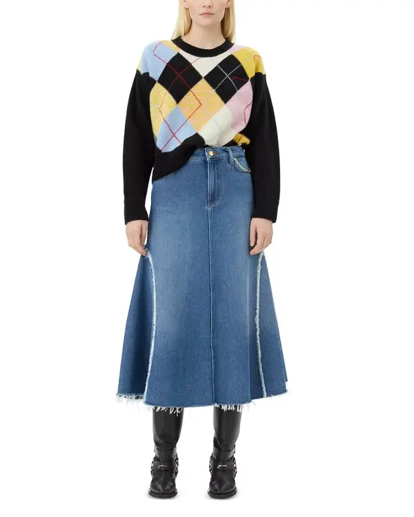 GANNI Harlequin Wool Blend Sweater - Mulitcolor