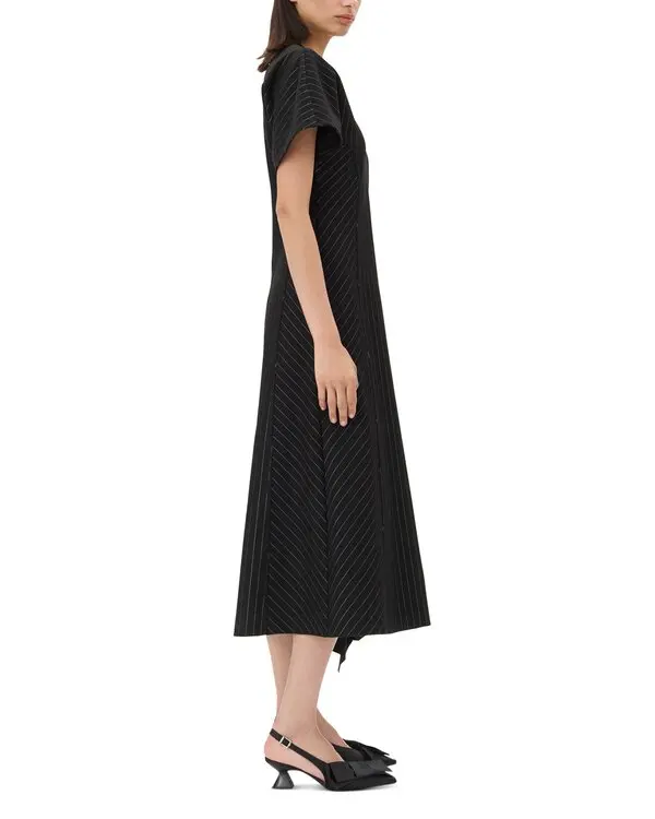 GANNI Striped Midi Dress