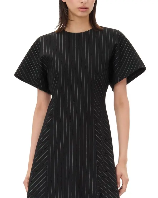 Buy GANNI Striped Midi Dress - Black At 40% Off | Editorialist