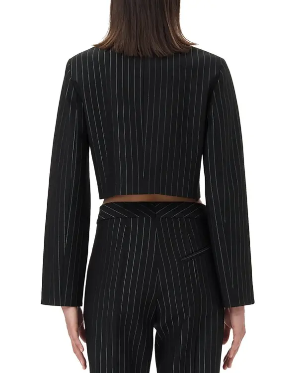 GANNI Striped Crop Blazer
