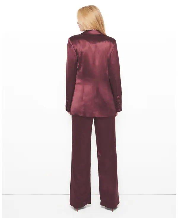 AS By DF Collins Satin Boyfriend Blazer - Decadent Wine