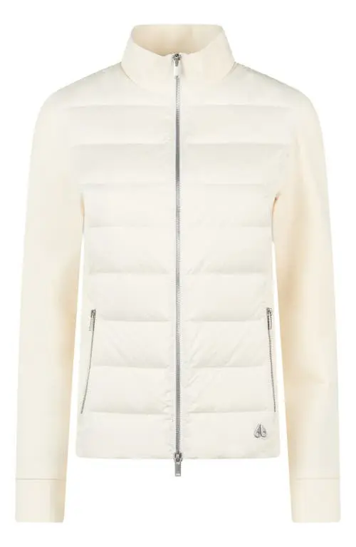 Moose Knuckles Naomi 800-fill-power Down Hybrid Jacket - Plaster