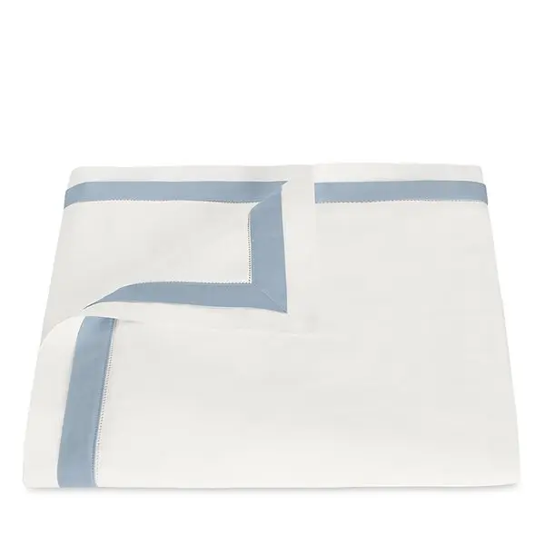 MATOUK Ambrose Sateen Duvet Cover, Full/queen - Bone/hazy Blue