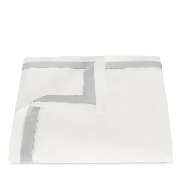 MATOUK Ambrose Sateen Duvet Cover, Full/queen - Bone/silver
