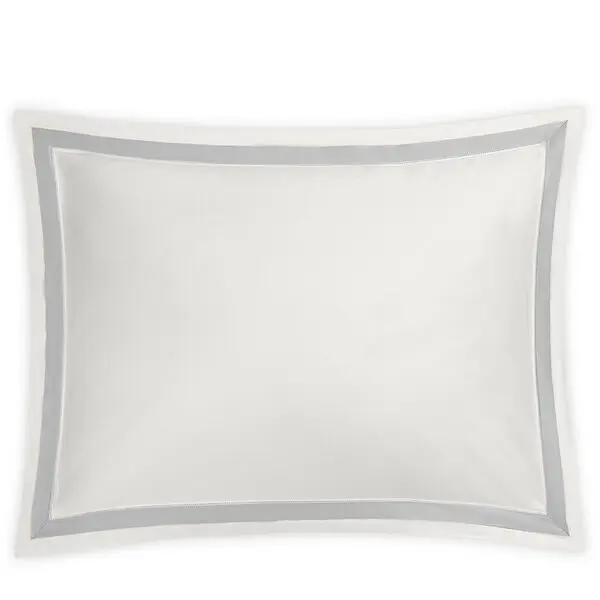 MATOUK Ambrose Sateen Standard Sham - Bone/silver
