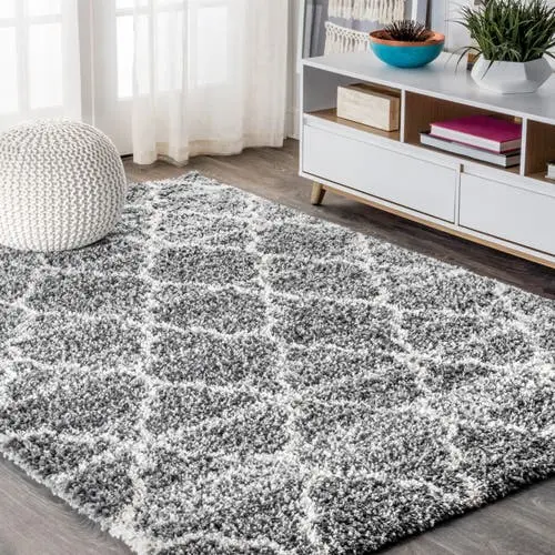 JONATHAN Y Susa Ogee Moroccan Trellis Shag Area Rug