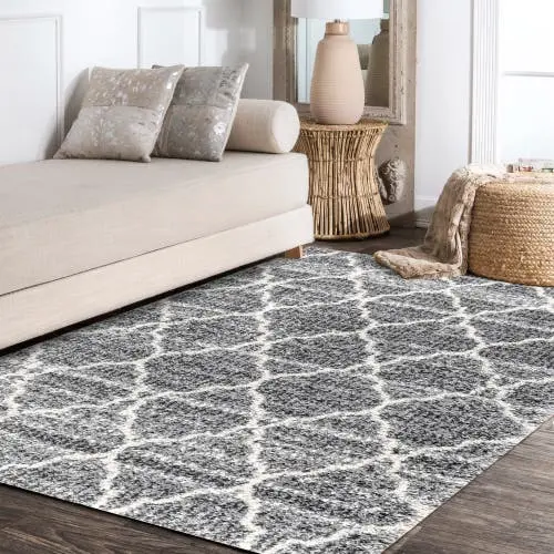JONATHAN Y Susa Ogee Moroccan Trellis Shag Area Rug