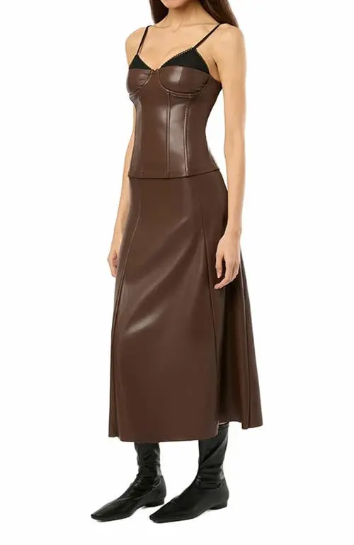 WeWoreWhat Corset Vegan Leather Top