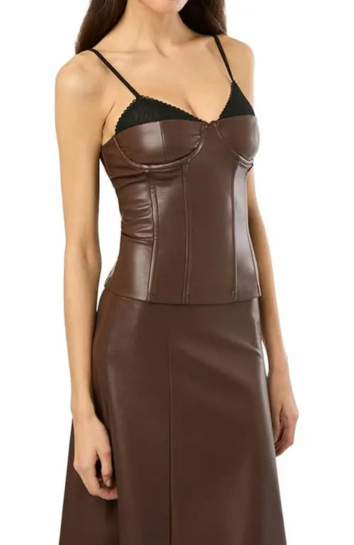 WeWoreWhat Corset Vegan Leather Top