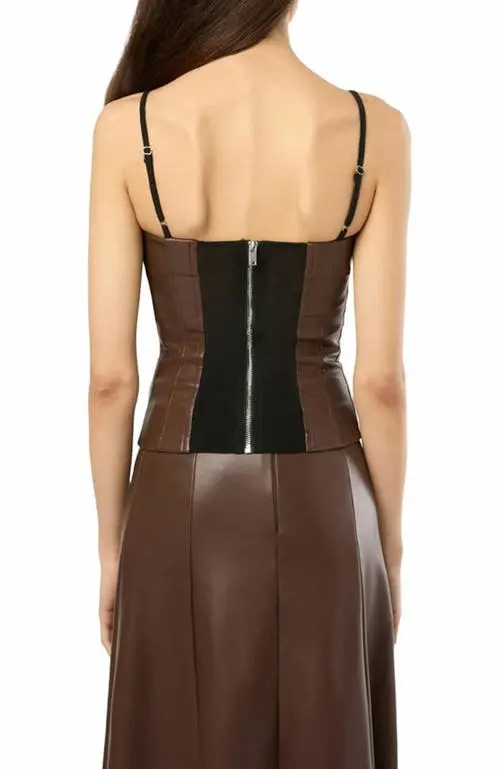 WeWoreWhat Corset Vegan Leather Top