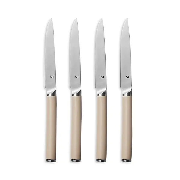 MATERIAL Matte Stainless Steel Set Of 4 Table Knives And Holder - Natural