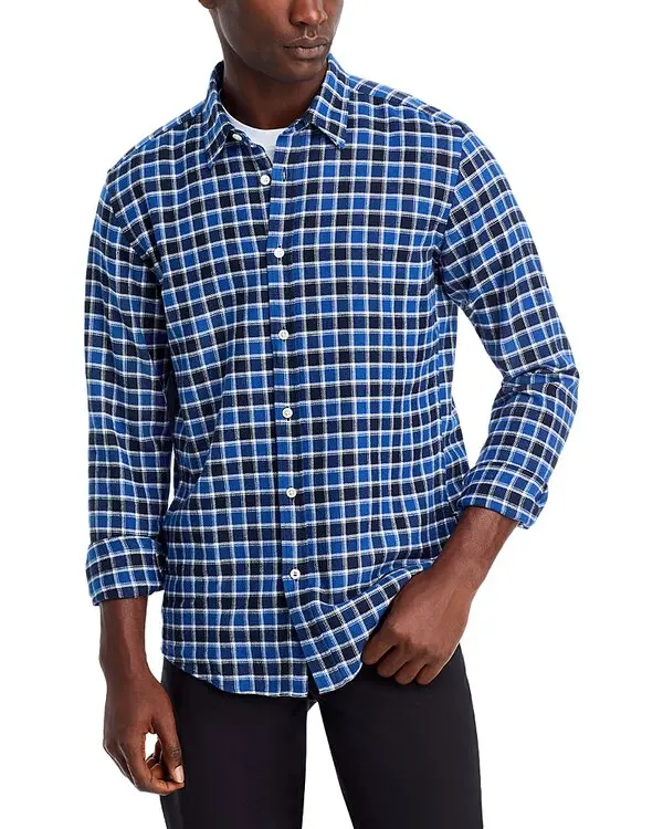 BOSS Cotton Check Slim Fit Button Down Shirt