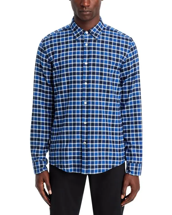 BOSS Cotton Check Slim Fit Button Down Shirt