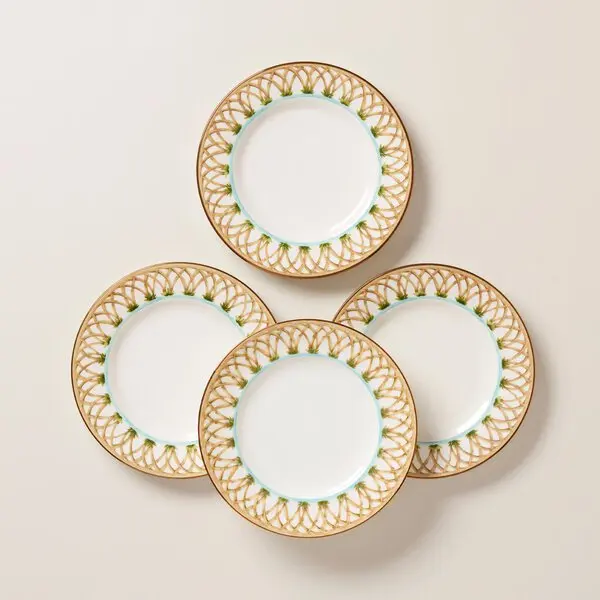 LENOX Colonial Bamboo Accent Plates, Set Of 4