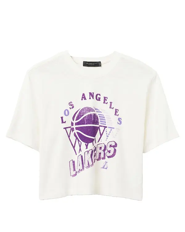 Junk Food Clothing Nba Los Angeles Lakers Crop Tee - White
