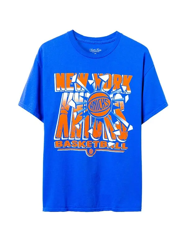 Junk Food Clothing Nba New York Knicks Break Through Short Sleeve Tee - Royal