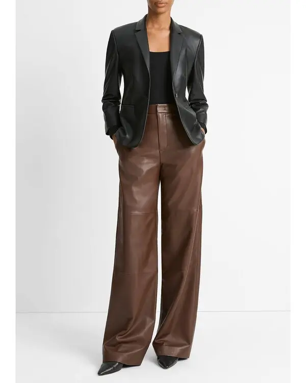Vince Shrunken Leather Blazer