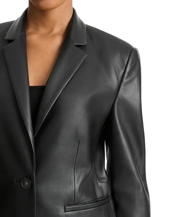 Vince Shrunken Leather Blazer