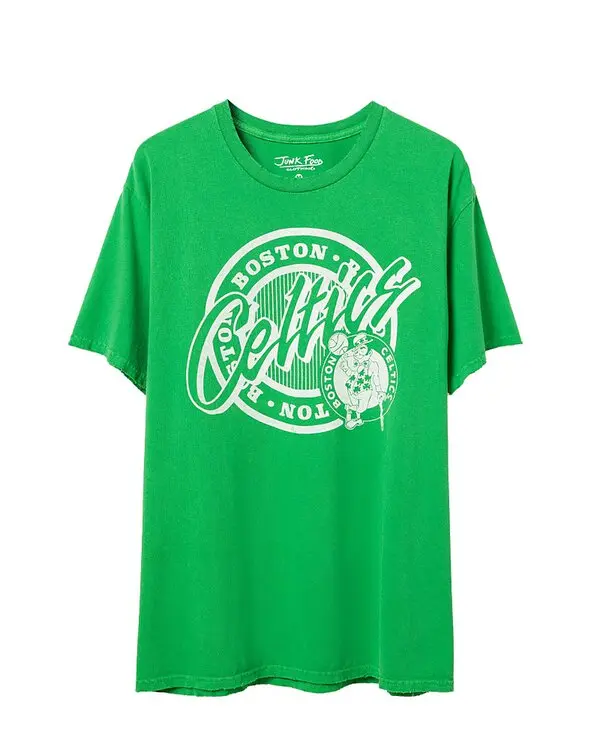 Junk Food Clothing Nba Boston Celtics Crest Vintage Tee - Kelly Green