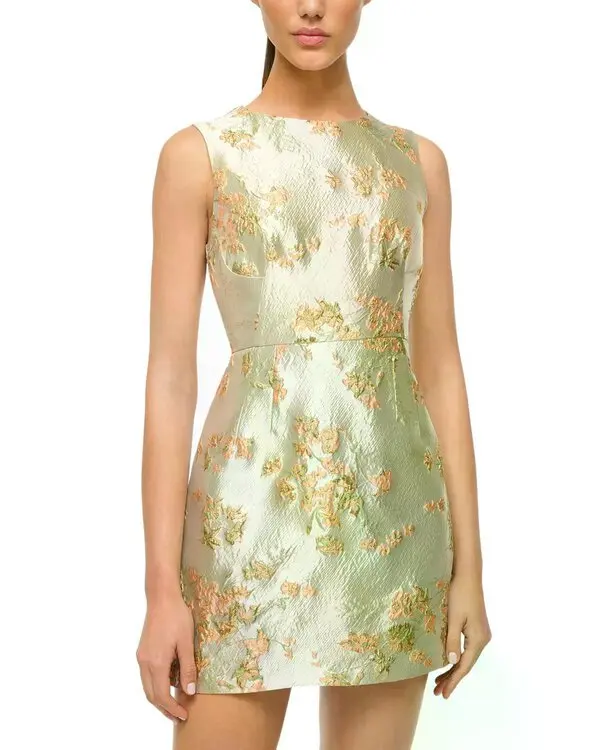 staud garden dress metallic bloom STAUD Garden Sleeveless Mini Dress, Metallic Bloom