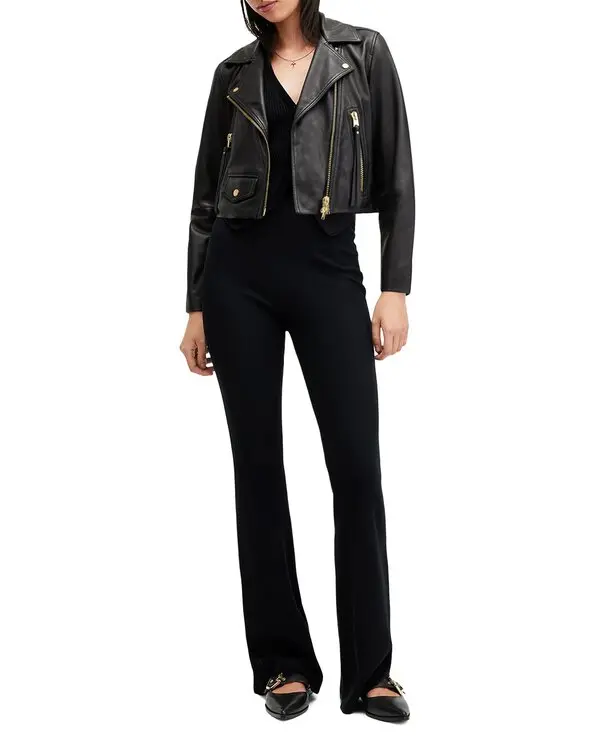 ALLSAINTS Elora Cropped Leather Biker Jacket