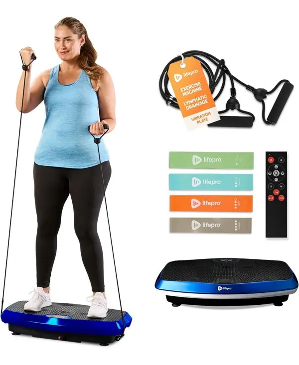 LIFEPRO Hovert 3d Vibration Plate – Dual Motor Oscillation - Blue
