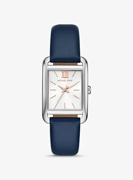 Michael Kors Silver-Tone Watch In Blue - 50% Off | Editorialist