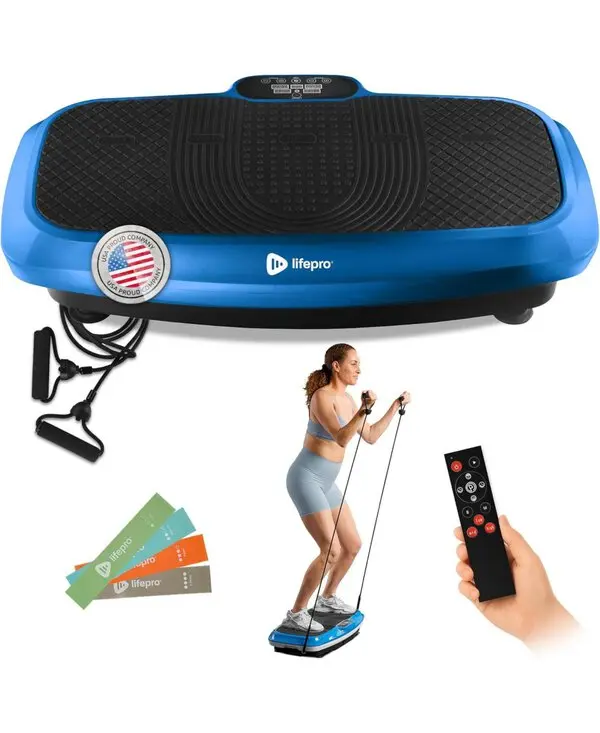 LIFEPRO 3d Vibration Plate – Dual Motor Oscillation & Pulsation For Full Body Home Fitness - Blue