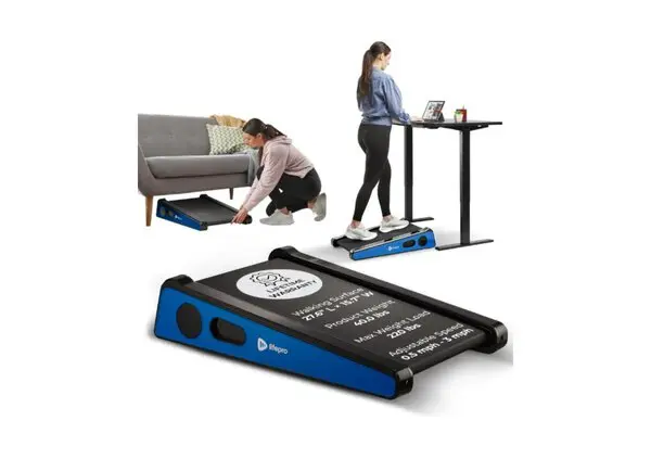 LIFEPRO 30in Portable Under Desk Mini Treadmill – Compact Walking Pad - Blue